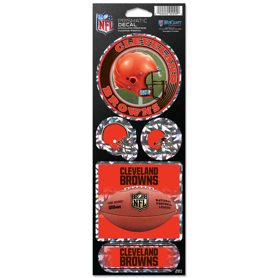 Cleveland Browns - Set Of 5 Prismatic Sticker Sheet at Sticker Shoppe