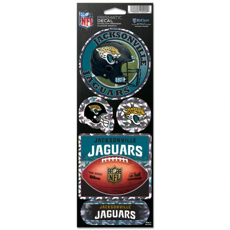 Jacksonville Jaguars - Set of 5 Prismatic Decal Sheet at Sticker Shoppe