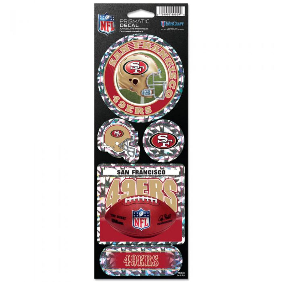 San Francisco 49ers - Set Of 5 Prismatic Sticker Sheet at Sticker Shoppe