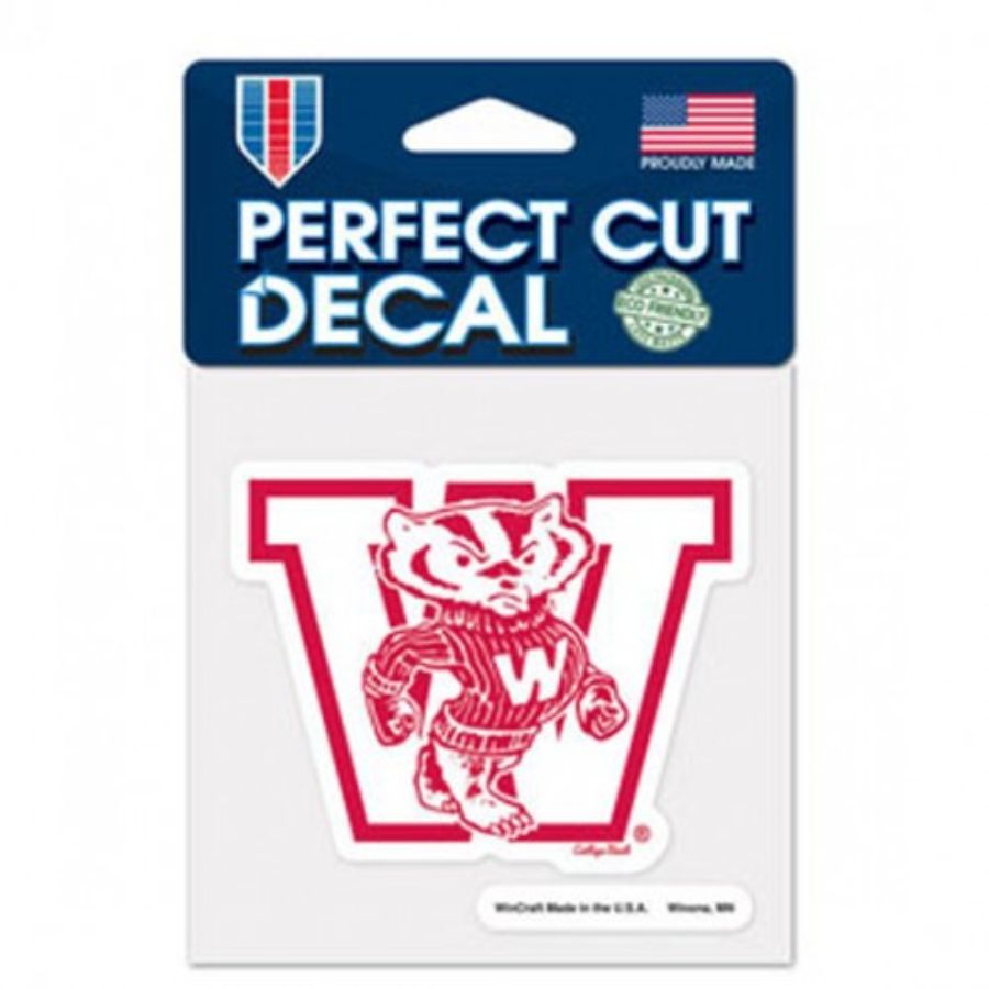 University Of Wisconsin Badgers Retro - 4x4 Die Cut Decal at Sticker Shoppe