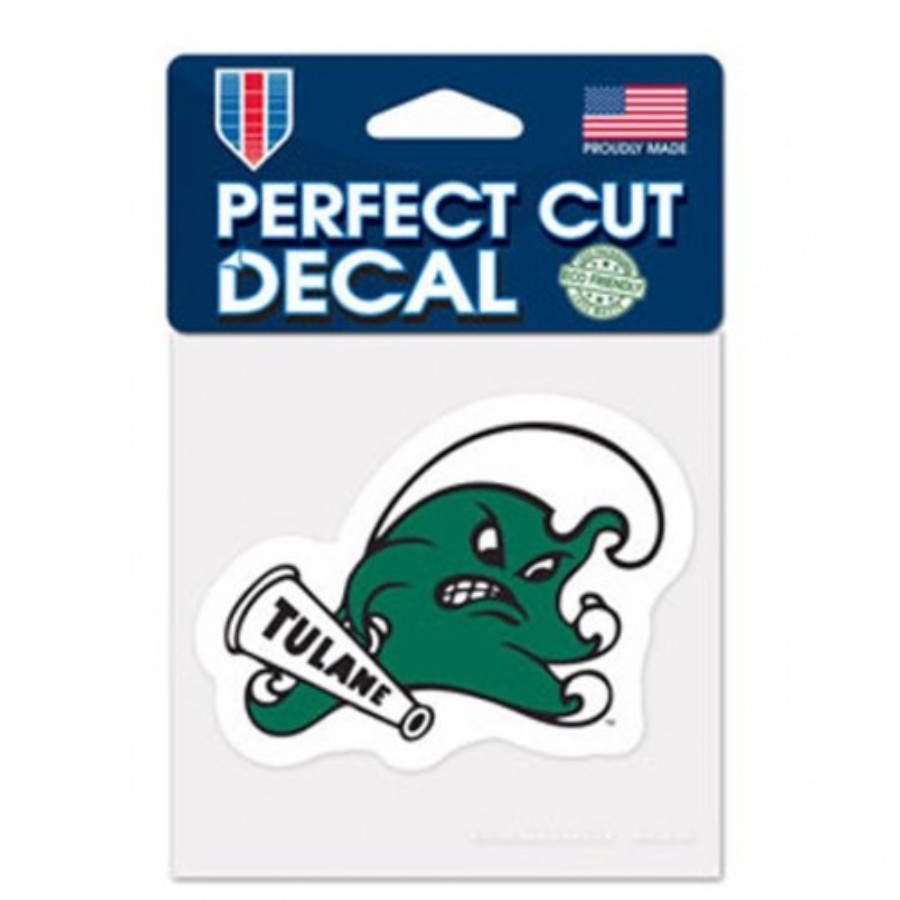 Tulane University Green Wave Retro - 4x4 Die Cut Decal at Sticker Shoppe