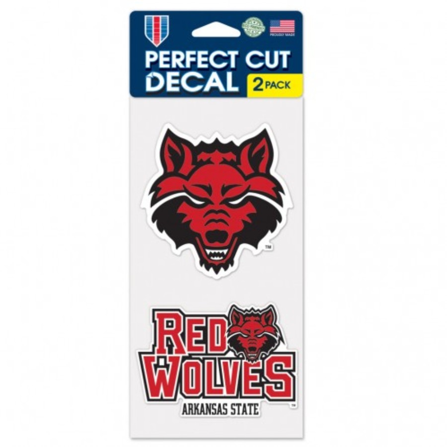 Arkansas State Red Wolves - Set of Two 4x4 Die Cut Decals at Sticker Shoppe