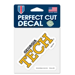 Georgia Tech Yellow Jackets Retro - 4x4 Die Cut Decal at Sticker Shoppe