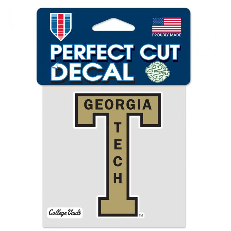 Georgia Tech Yellow Jackets Retro Logo - 4x4 Die Cut Decal at Sticker ...
