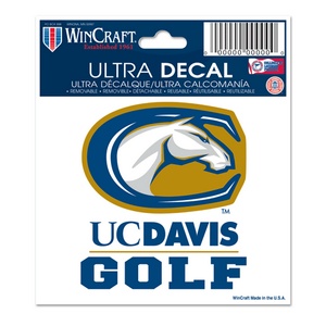 University Of California-Davis Golf - 3x4 Ultra Decal at Sticker Shoppe