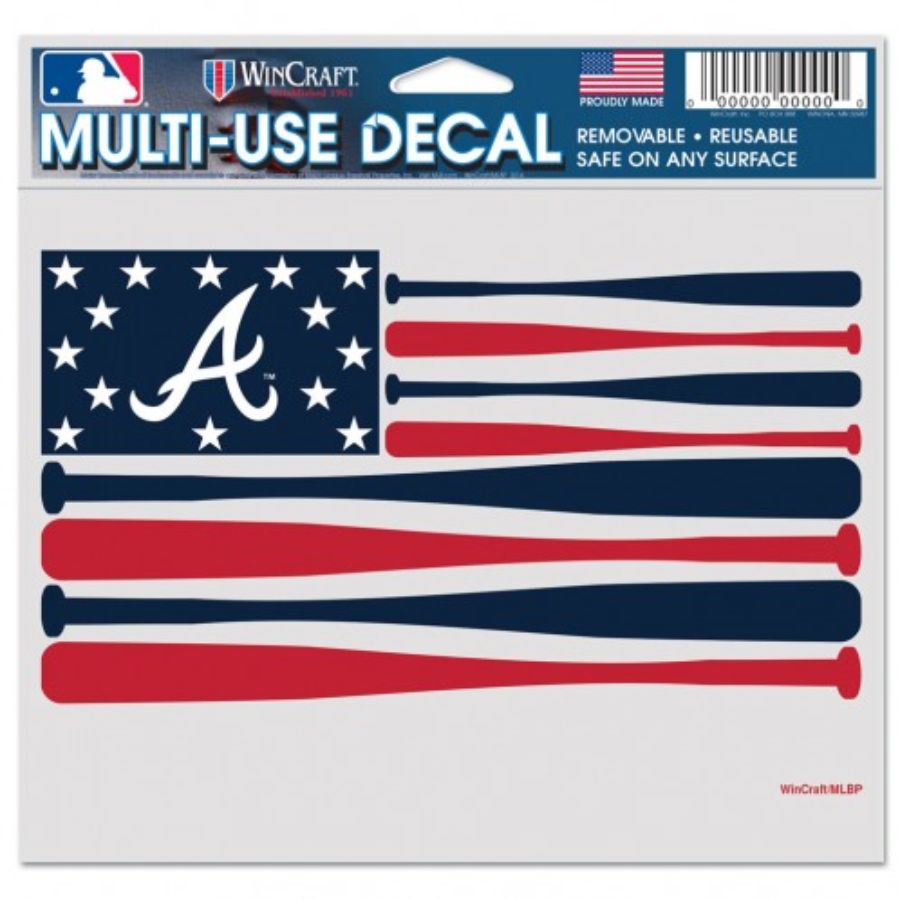 Atlanta Braves Baseball Bat Flag - 5x6 Ultra Decal at Sticker Shoppe