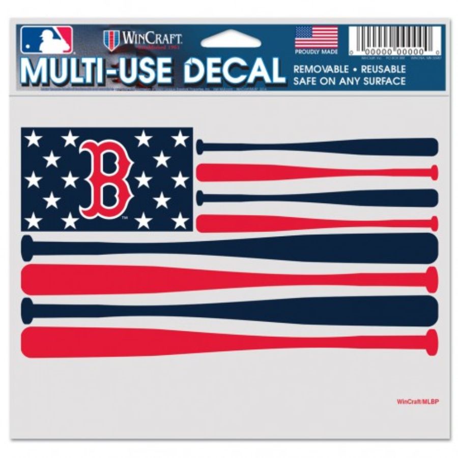 Boston Red Sox Baseball Bat Flag - 5x6 Ultra Decal at Sticker Shoppe