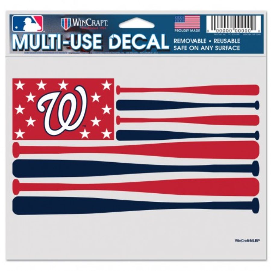 Washington Nationals Baseball Bat Flag - 5x6 Ultra Decal at Sticker Shoppe