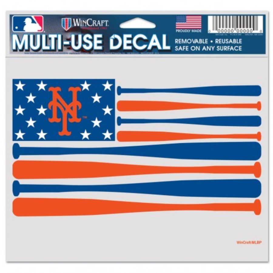 New York Mets Baseball Bat Flag - 5x6 Ultra Decal at Sticker Shoppe