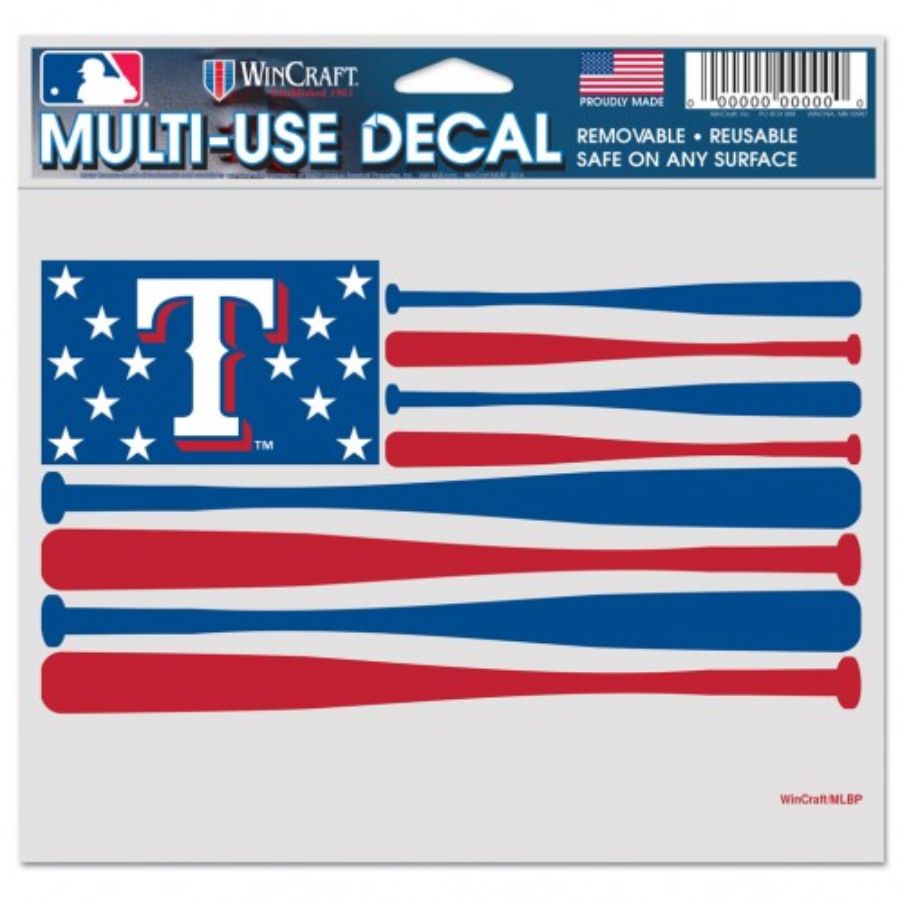 Texas Rangers Baseball Bat Flag - 5x6 Ultra Decal at Sticker Shoppe