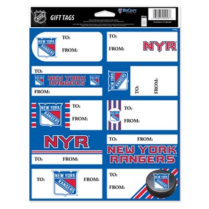 New York Rangers - Sheet of 10 Gift Tag Labels at Sticker Shoppe