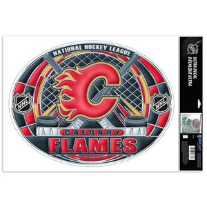 Calgary Flames - Stained Glass 11x17 Ultra Decal at Sticker Shoppe