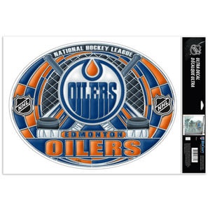 Edmonton Oilers - Stained Glass 11x17 Ultra Decal at Sticker Shoppe