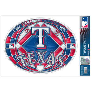 Texas Rangers - Stained Glass 11x17 Ultra Decal at Sticker Shoppe