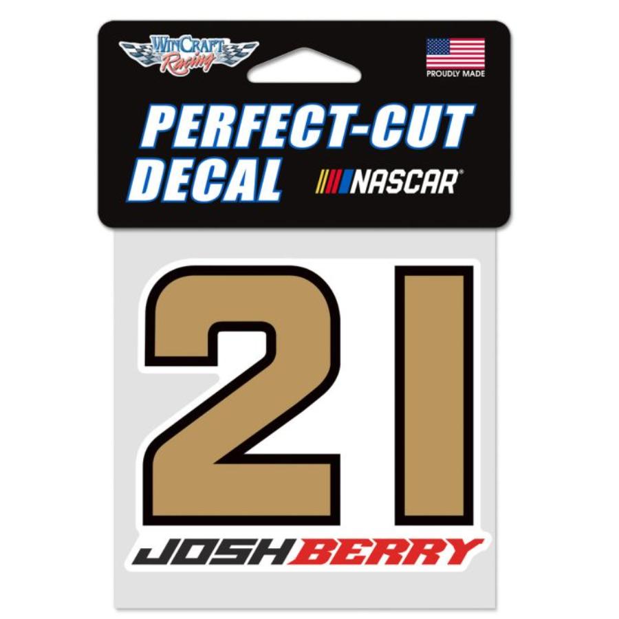 Josh Berry #21 Gold - 4x4 Die Cut Decal at Sticker Shoppe