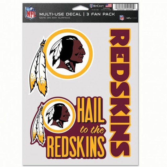 Washington Redskins - Sheet Of 3 Triple Spirit Stickers at Sticker Shoppe