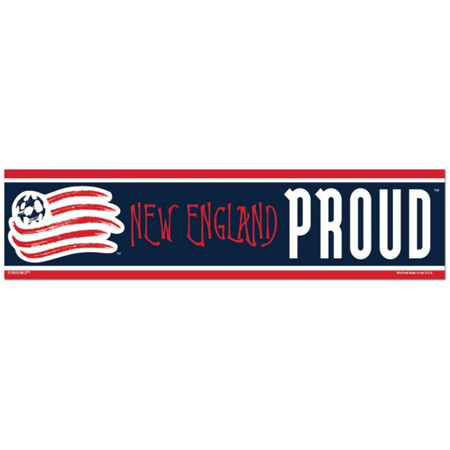 New England Revolution Proud - 3x12 Bumper Sticker Strip at Sticker Shoppe