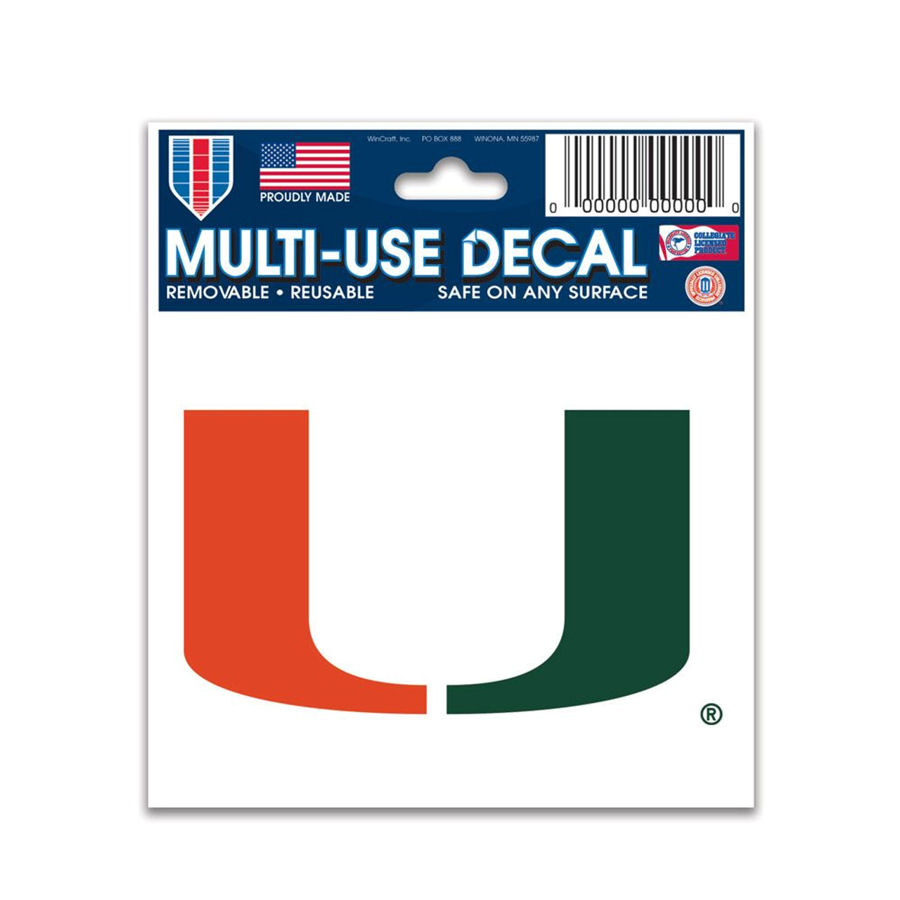 University Of Miami Hurricanes - 3x4 Ultra Decal at Sticker Shoppe