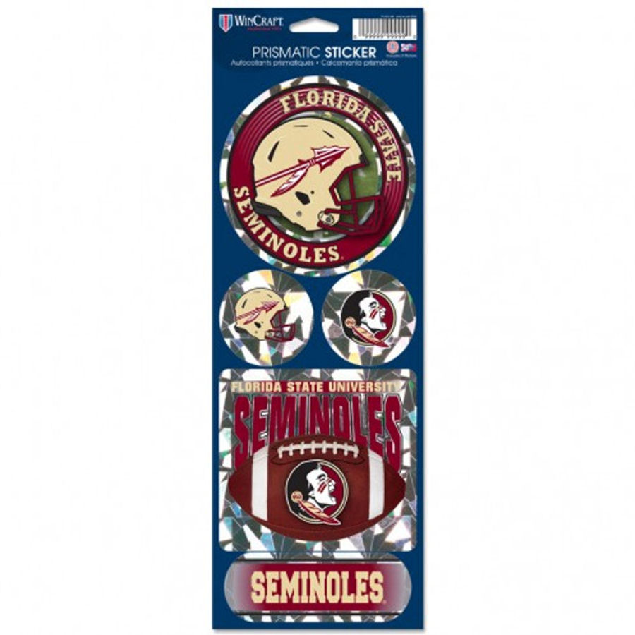 Florida State University Seminoles - Set Of 5 Prismatic Sticker Sheet ...
