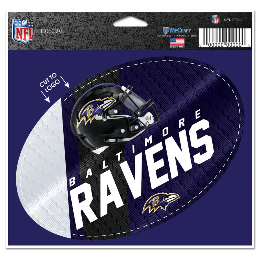 Baltimore Ravens - 3.5x5.5 Vinyl Oval Sticker at Sticker Shoppe