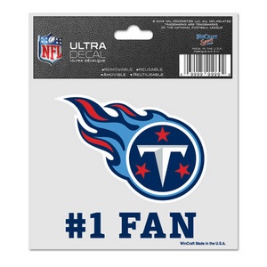 Tennessee Titans #1 Fan - 3x4 Ultra Decal at Sticker Shoppe
