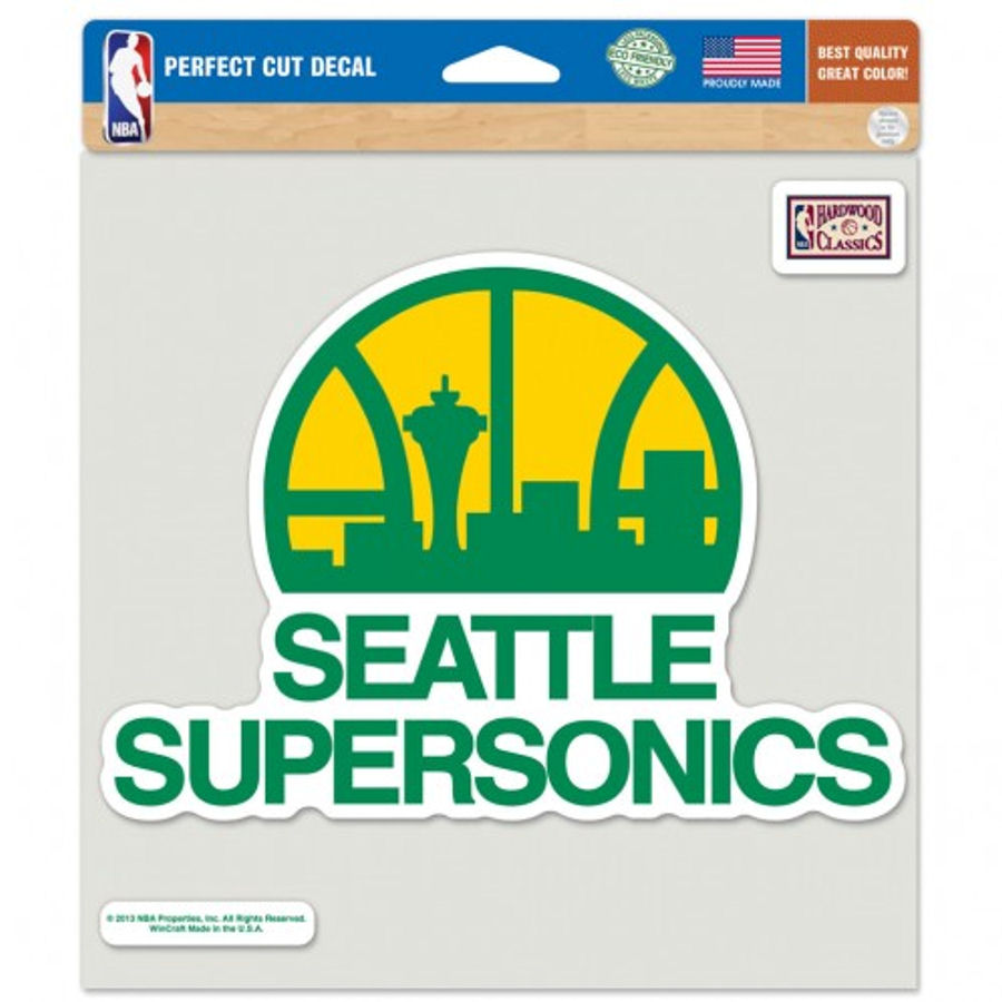 Seattle Supersonics Retro Logo - 8x8 Full Color Die Cut Decal at ...