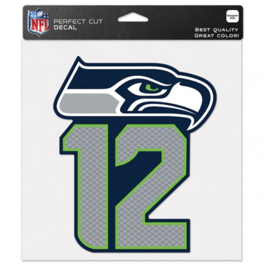 Seattle Seahawks 12th Man & Logo - 8x8 Full Color Die Cut Decal at ...
