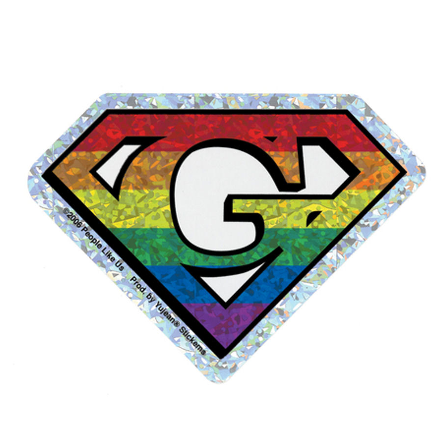 Diamond Super Gay LGBTQ Rainbow Pride - Holographic Sticker at Sticker ...