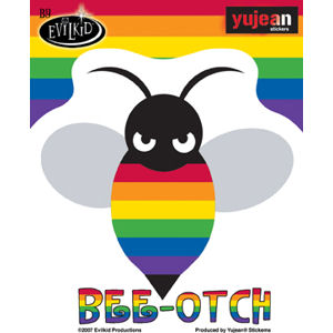 LGBTQ Pride Rainbow Bee-otch - Vinyl Sticker at Sticker Shoppe