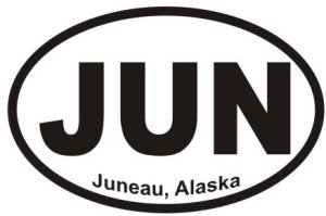 Juneau Alaska - Oval Sticker at Sticker Shoppe