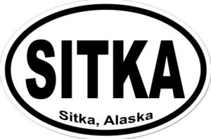 Sitka Alaska - Oval Sticker at Sticker Shoppe