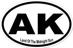 Midnight Sun Alaska - Oval Sticker at Sticker Shoppe