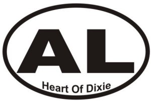 Heart of Dixie Alabama - Oval Sticker at Sticker Shoppe