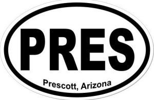 Prescott Arizona - Oval Sticker at Sticker Shoppe