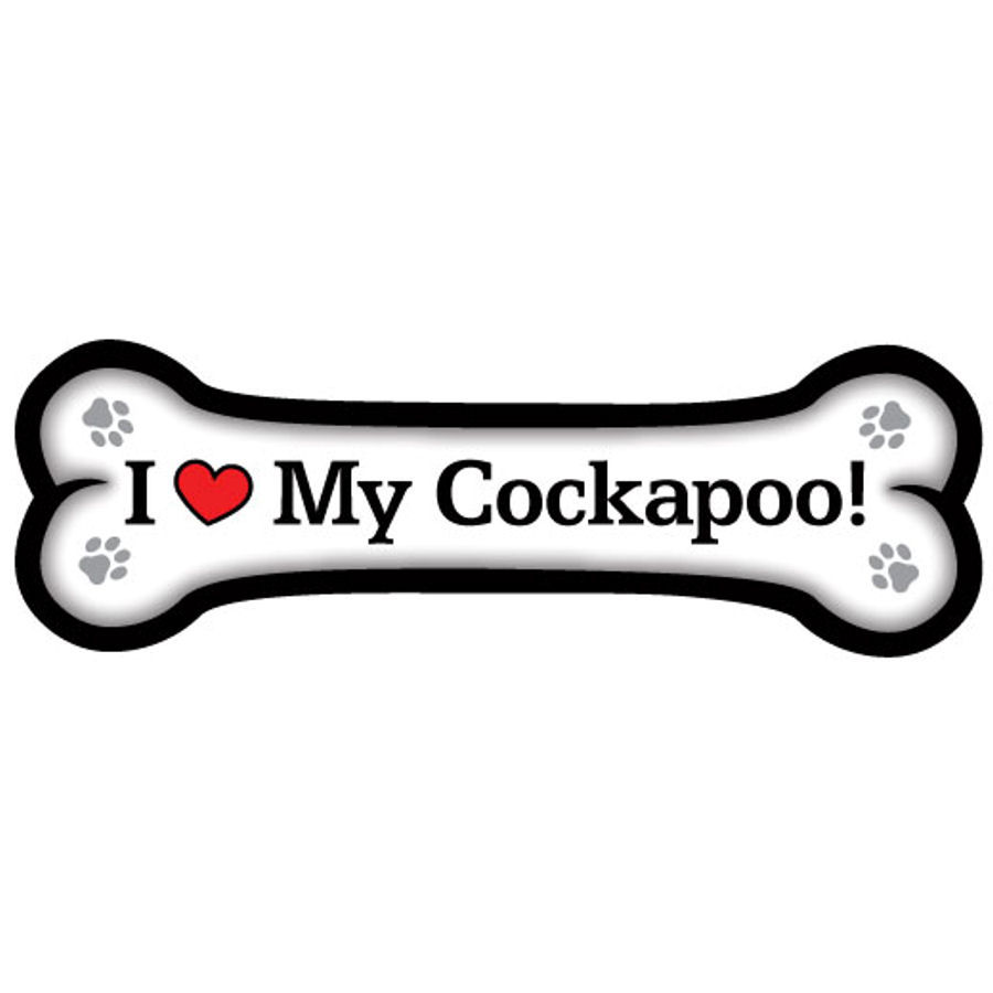 I Love My Cockapoo - Dog Bone Magnet at Sticker Shoppe