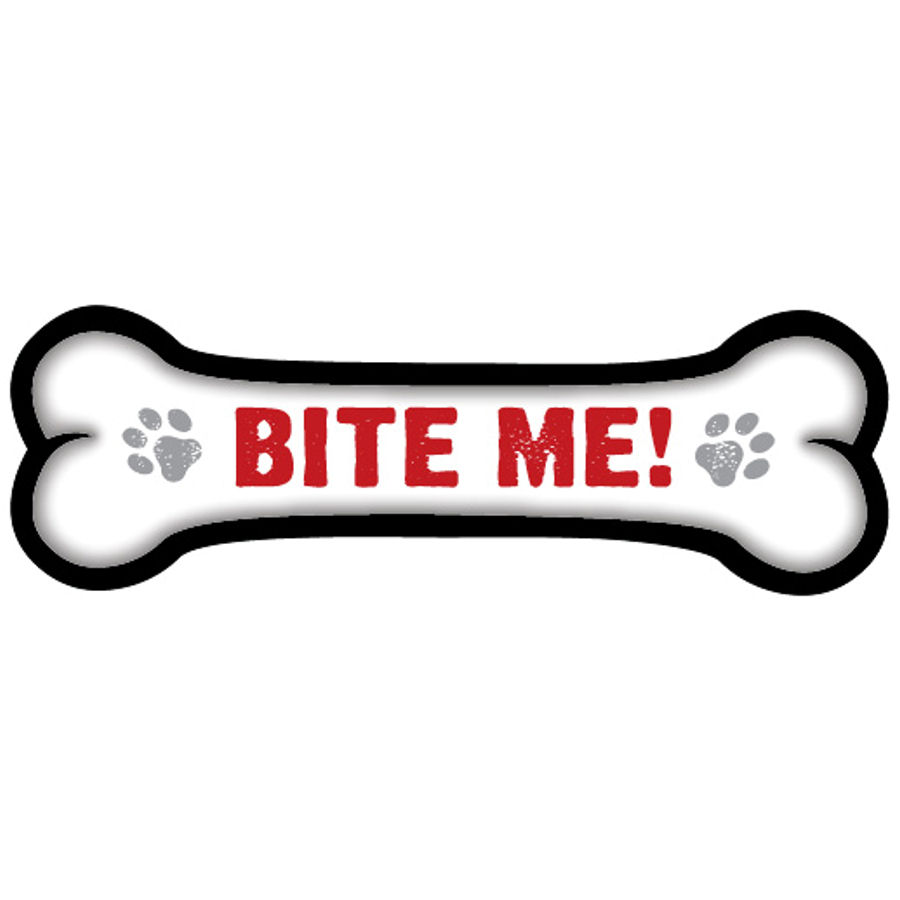 Bite Me - Dog Bone Magnet at Sticker Shoppe
