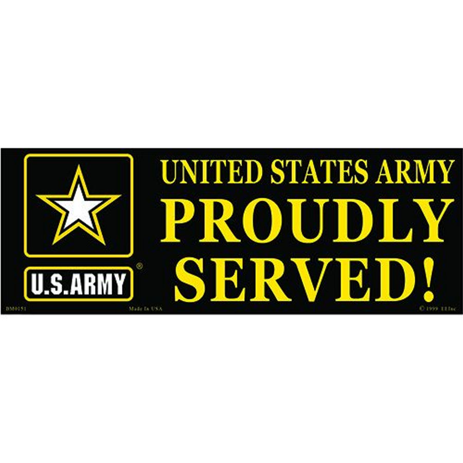 United States Army Proudly Served - Bumper Sticker at Sticker Shoppe