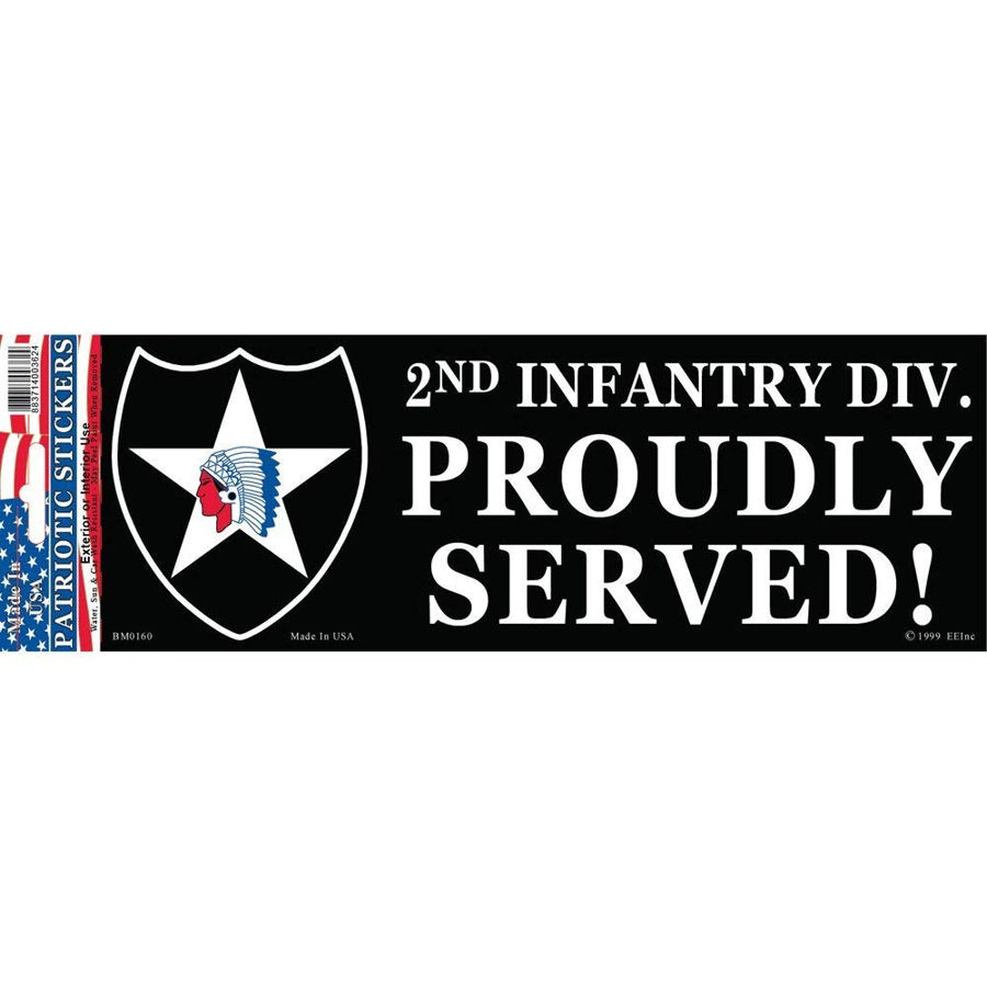 United States Army 2nd Infantry Division Proudly Served - Bumper ...
