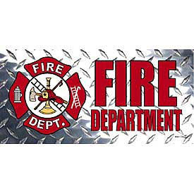 Fire Department Diamond Plate Background - Bumper Sticker at Sticker Shoppe