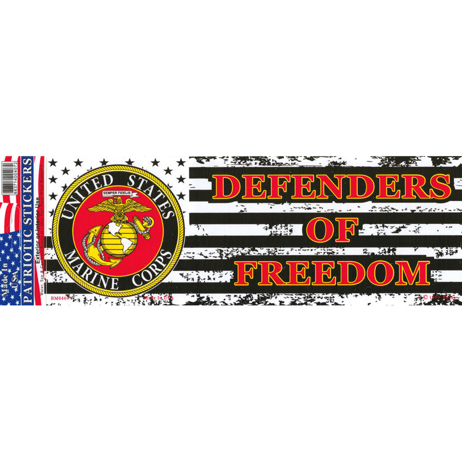 U.S.M.C. Defenders Of Freedom - Bumper Sticker at Sticker Shoppe