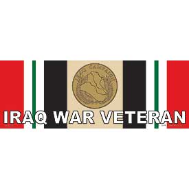 Iraq War Veteran Service Ribbon & Medal - Bumper Sticker at Sticker Shoppe