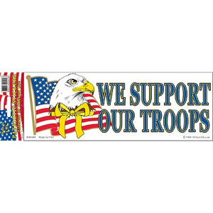We Support Our Troops Eagle - Bumper Sticker at Sticker Shoppe