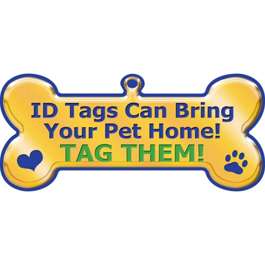 ID Tags Can Bring Your Pet Home! - Bone Magnet at Sticker Shoppe