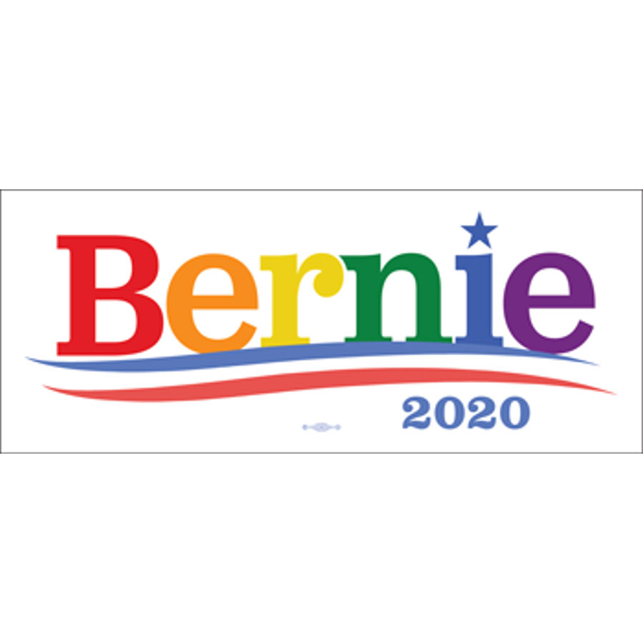 Bernie Sanders President 2020 Rainbow - Bumper Sticker at Sticker Shoppe