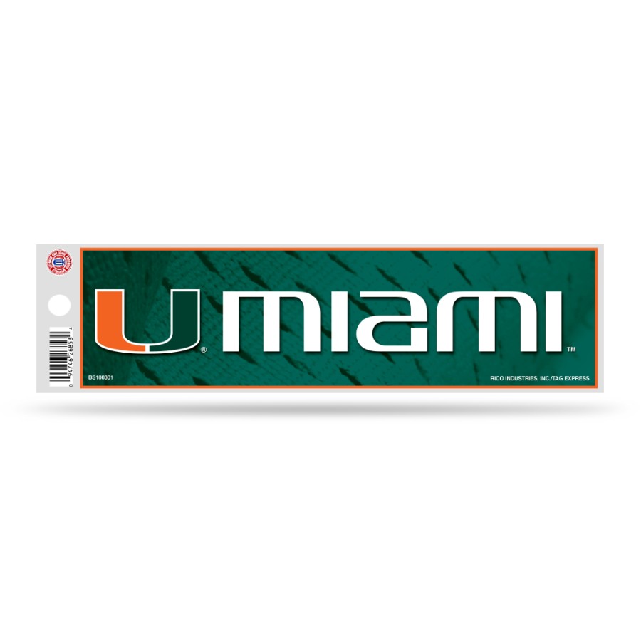 University Of Miami Hurricanes - Bumper Sticker at Sticker Shoppe
