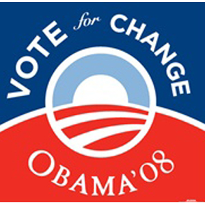 Vote For Change Replica 2008 - Sticker at Sticker Shoppe
