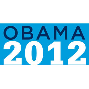 Obama 2012 Blue Bumper Sticker at Sticker Shoppe