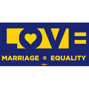 Love = Marriage = Equality - Bumper Sticker at Sticker Shoppe