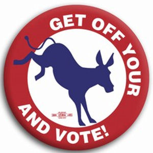 Get Up And Vote - Button at Sticker Shoppe