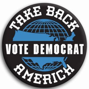 Vote Democrat - Button at Sticker Shoppe